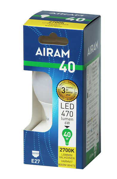 LED A60 827 470lm E27 OP – Airam.fi | Airam