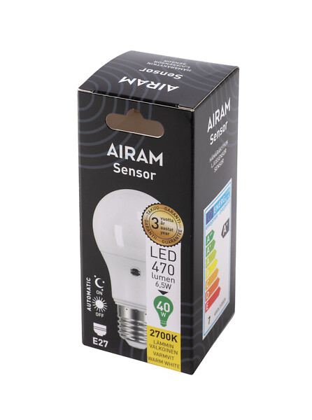 LED A60 827 470lm E27 SENSOR OP – Airam.fi | Airam