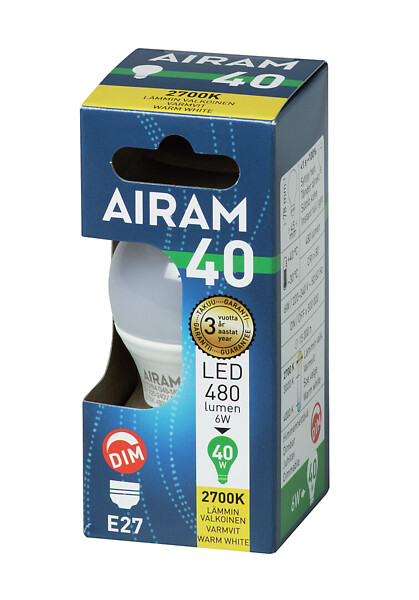 LED P45 827 470lm E27 DIM OP – Airam.fi | Airam