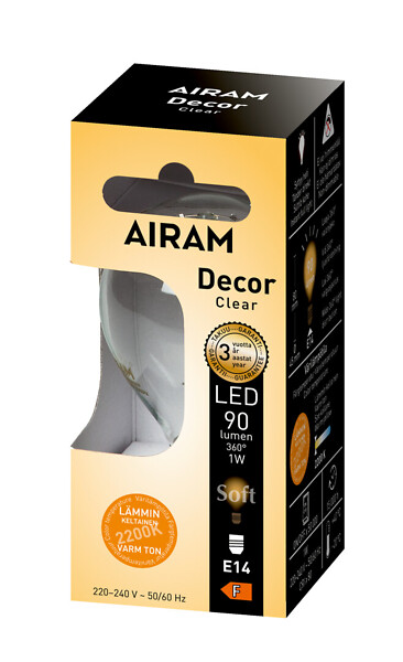 LED DECFG P45 822 90lm E14 FIL – Airam.fi | Airam
